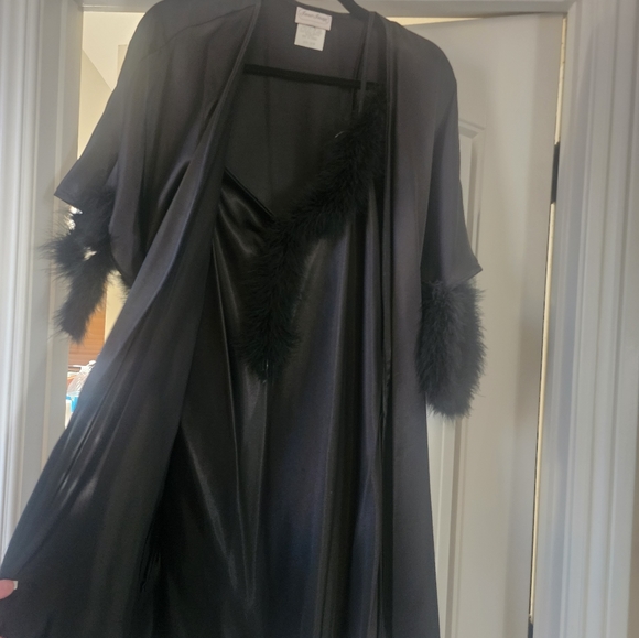 inner image | Intimates & Sleepwear | Black Fur Lined Nightie And ...